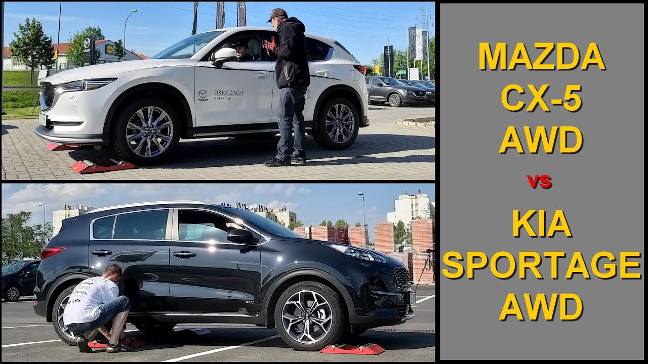 SLIP TEST - Mazda CX-5 AWD vs Kia Sportage AWD - @4x4.tests.on.rollers ...