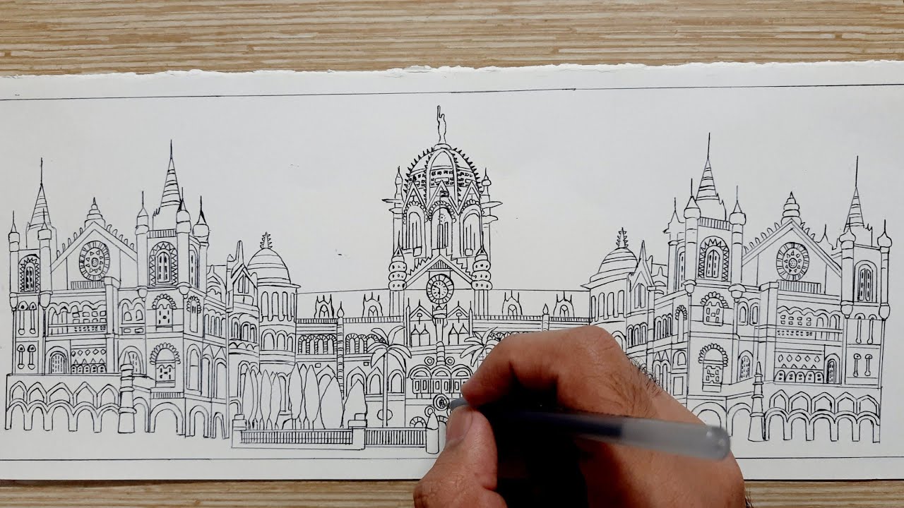 Drawing the Majestic 'CSMT' Railway Station: Chhatrapati Shivaji ...