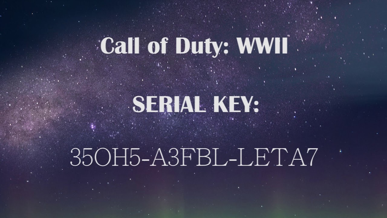 Call of Duty: WWII - VALID MULTI LICENSE KEY - YouTube