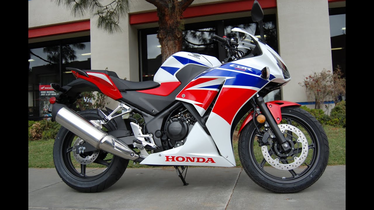 2015 Honda CBR300R Pearl White Red Blue - YouTube