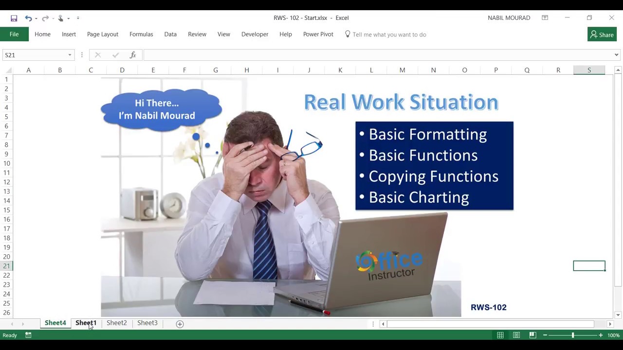 Excel Real Work Situation - RWS 102 - YouTube