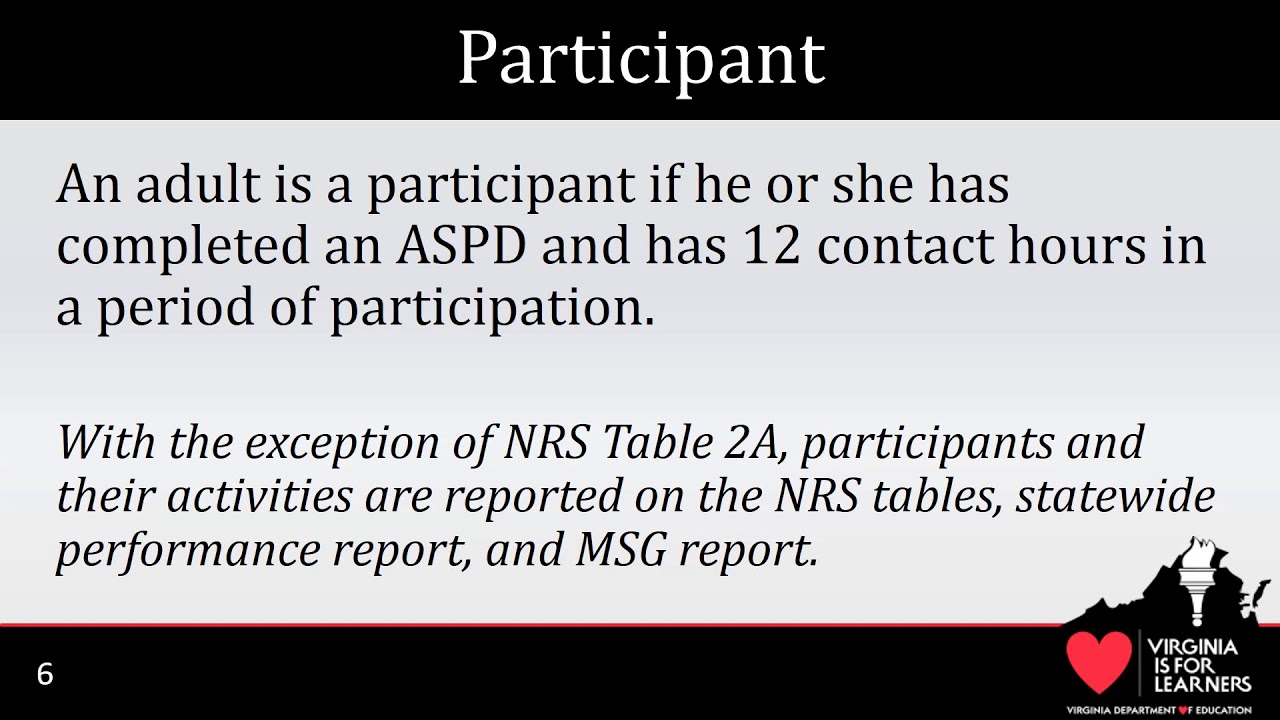 Adult Education Reports: Understanding NRS Tables 1,2,2A, 3, 6, and 7 ...