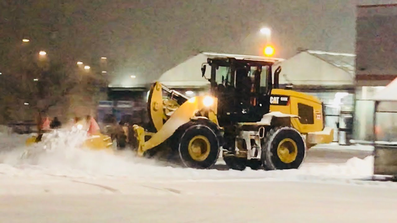 Snow Removal in Ottawa CAT Loader - YouTube