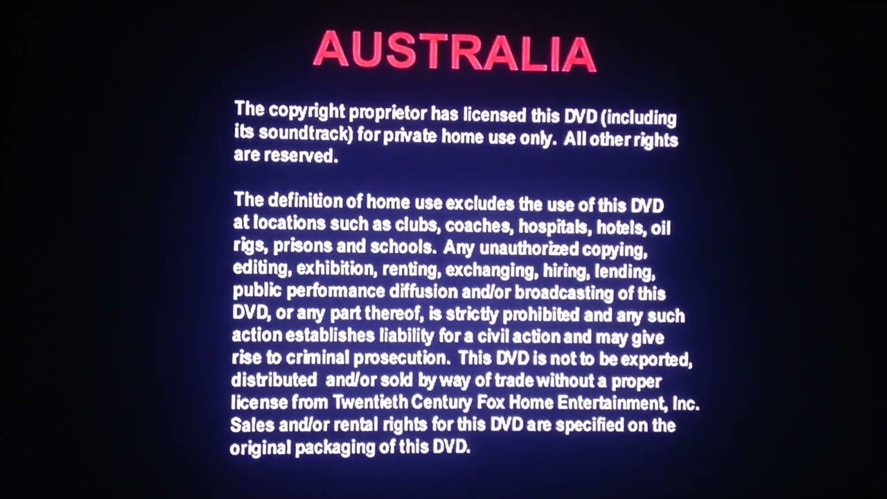 20th Century Fox Warning Screens DVD - YouTube