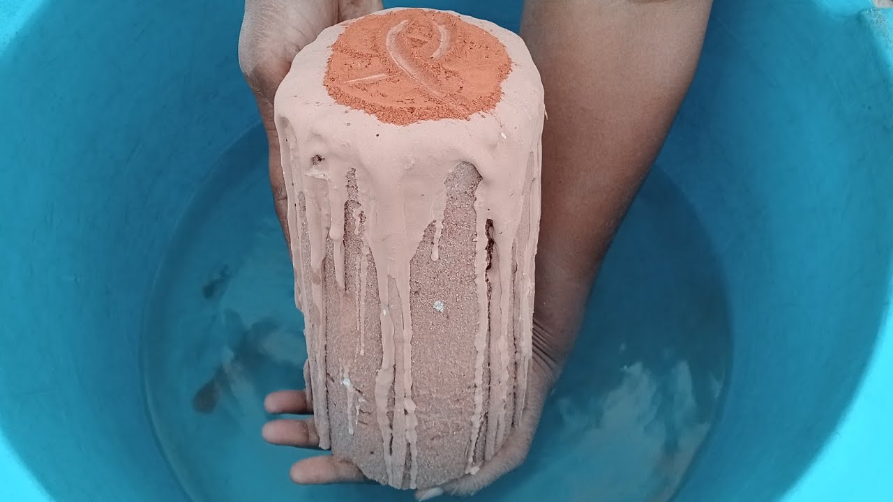 ASMR very soft sand and pure cement ️ dart dipping crumble in lots of ...