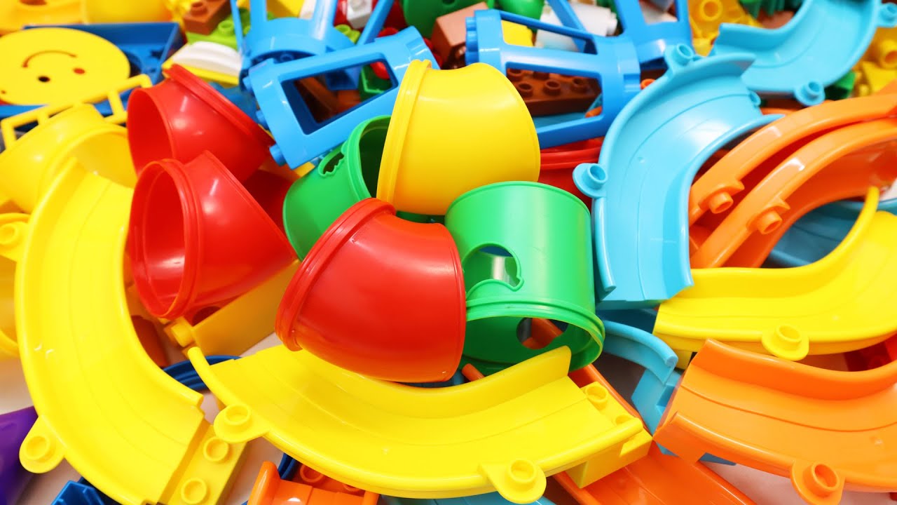 Satisfying Building Blocks Marble Run ASMR Big Tubes - YouTube