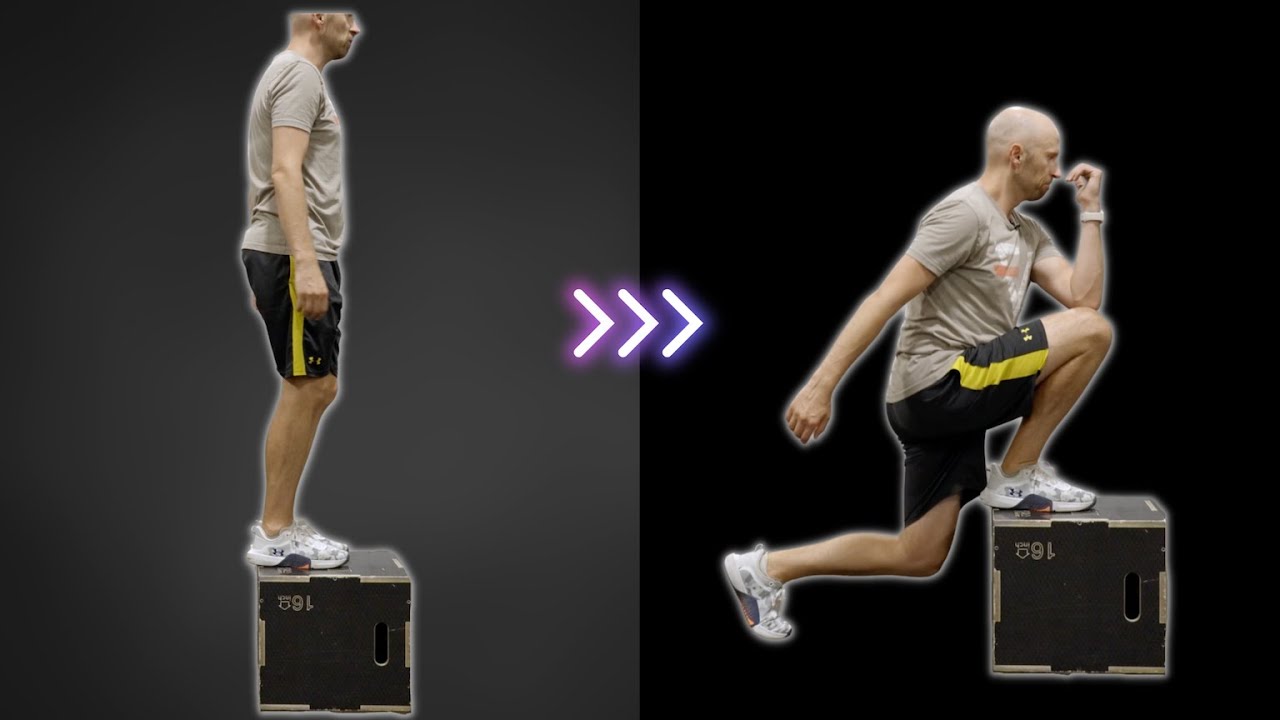 Alternating High Box Reverse Lunge Cross Connects - YouTube