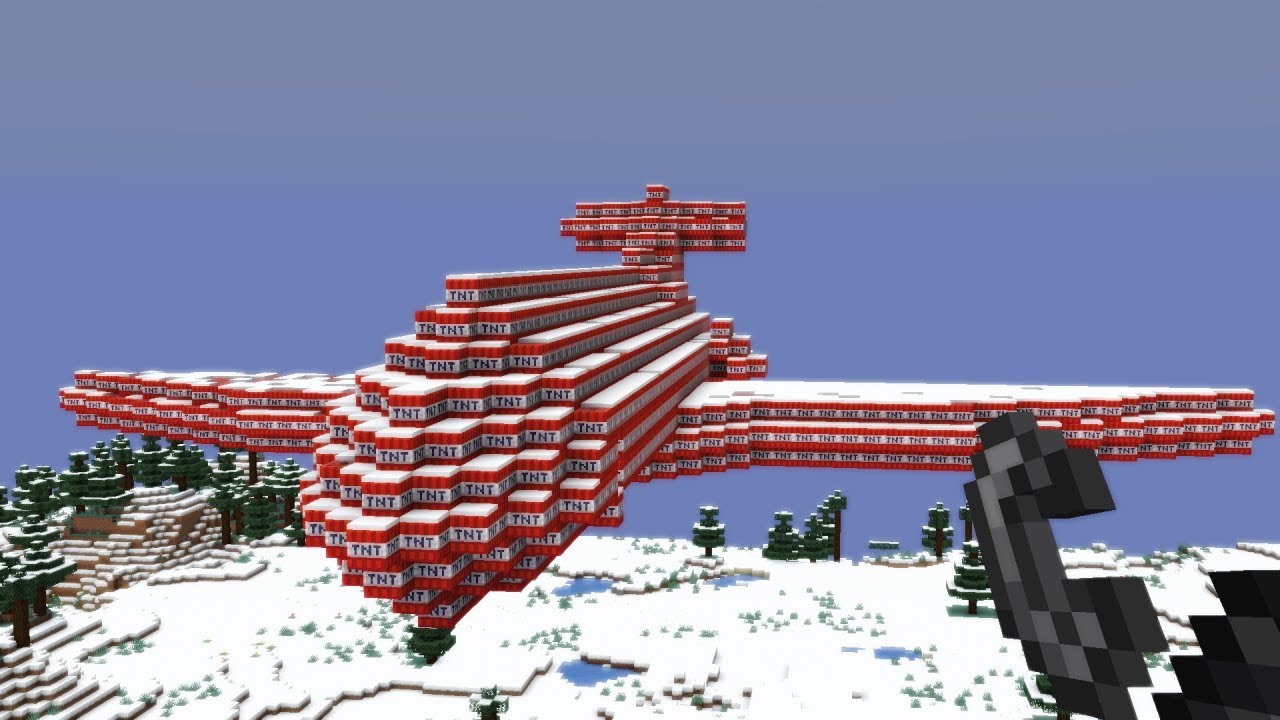 I blew up this PLANE in minecraft using TNT - YouTube