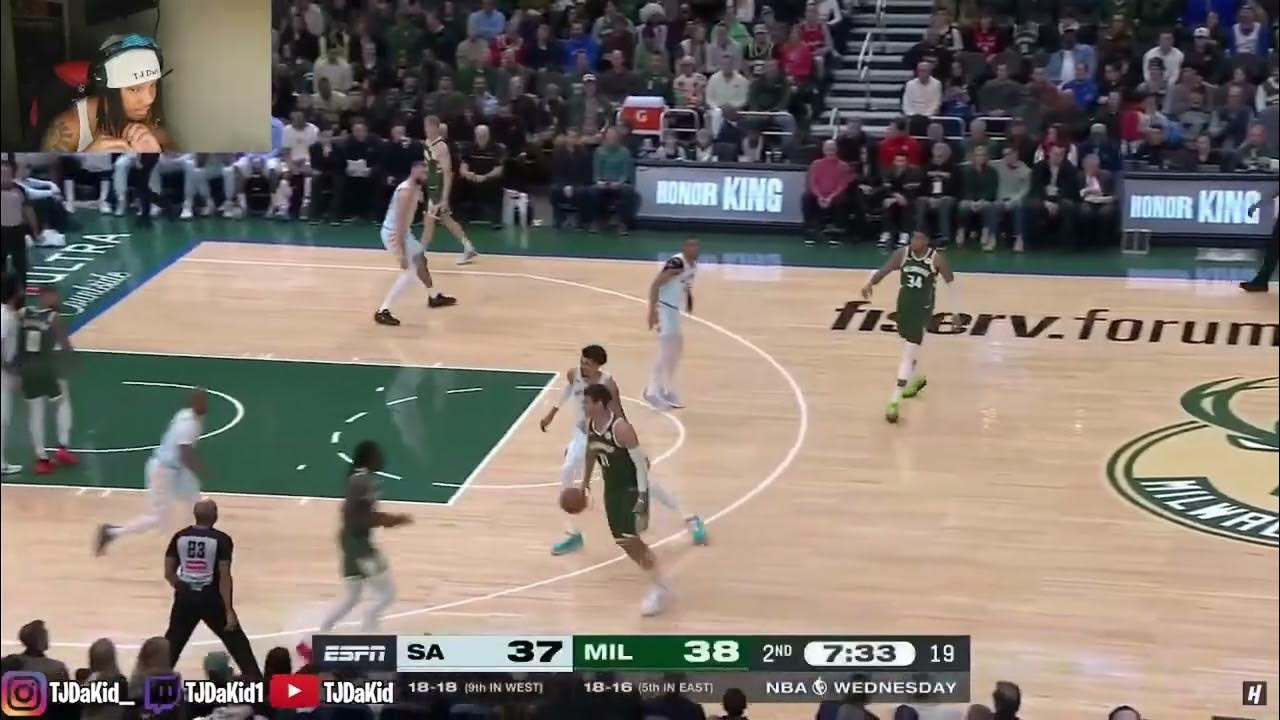 TJDaKid Reacts To San Antonio Spurs vs Milwaukee Bucks NBA (1/8/24) - YouTube