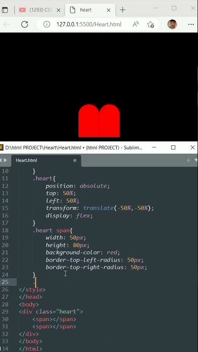 Creat Heart Shape Using Html and css #shorts - YouTube