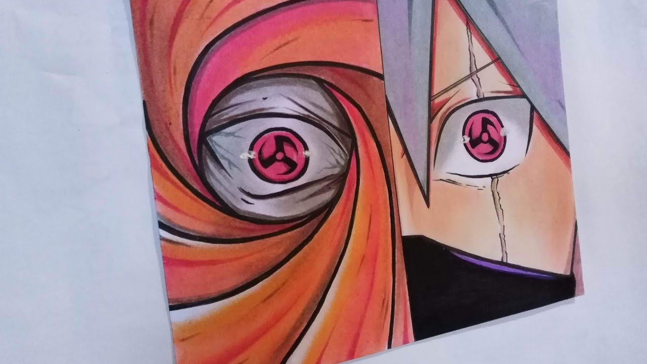 hand drawing OBITO and TAKASHI mangekyo sharingan - YouTube