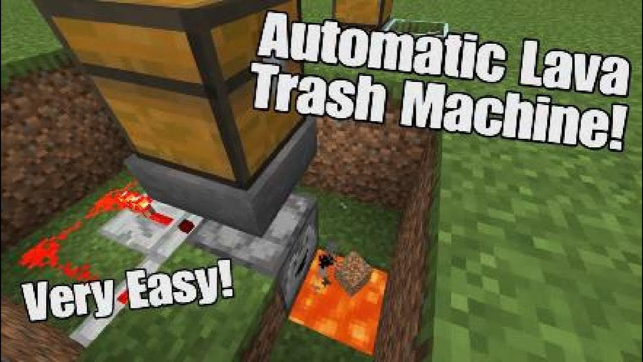 Automatic Lava Trash Machine! (Minecraft Tutorial) - YouTube