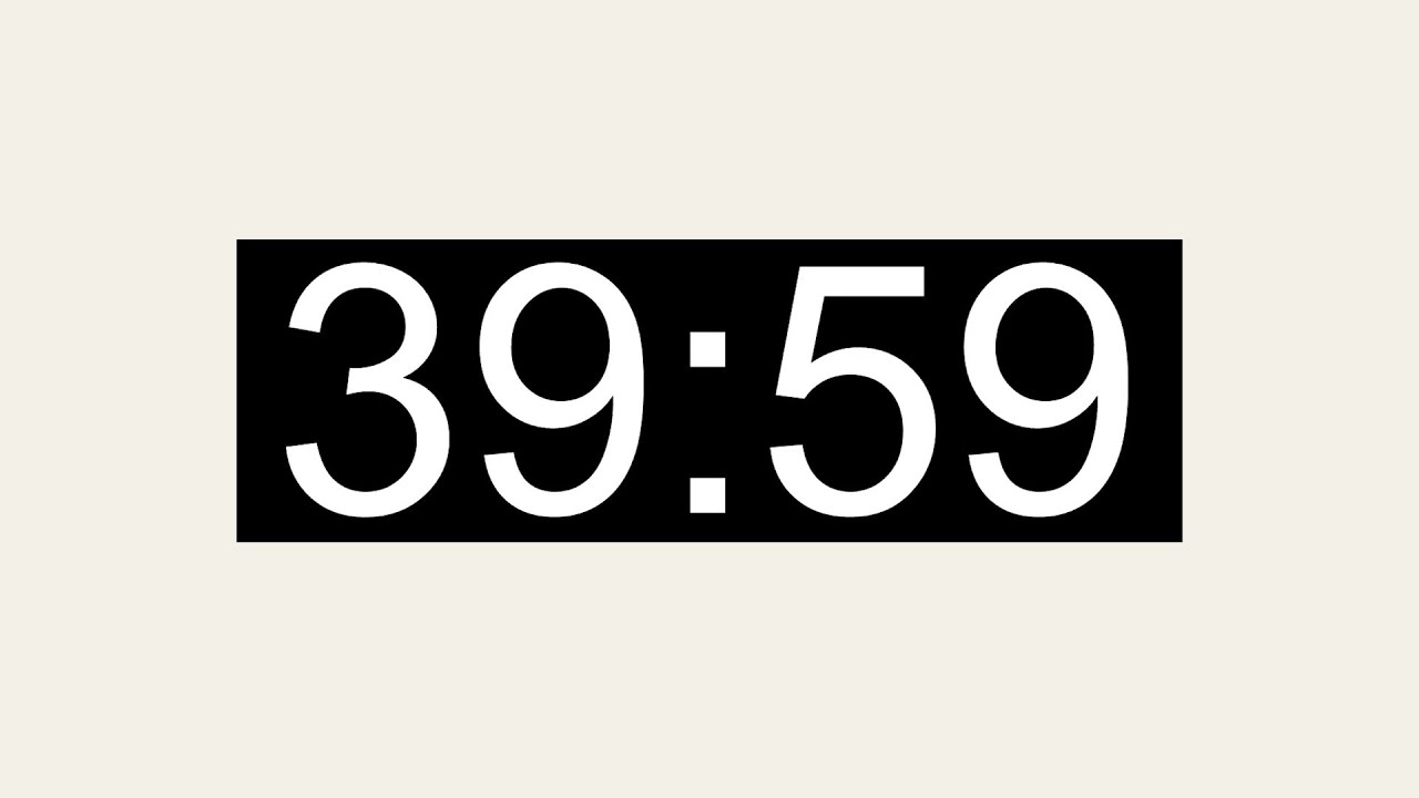 40 Minute Basic Countdown Timer - Silent - YouTube