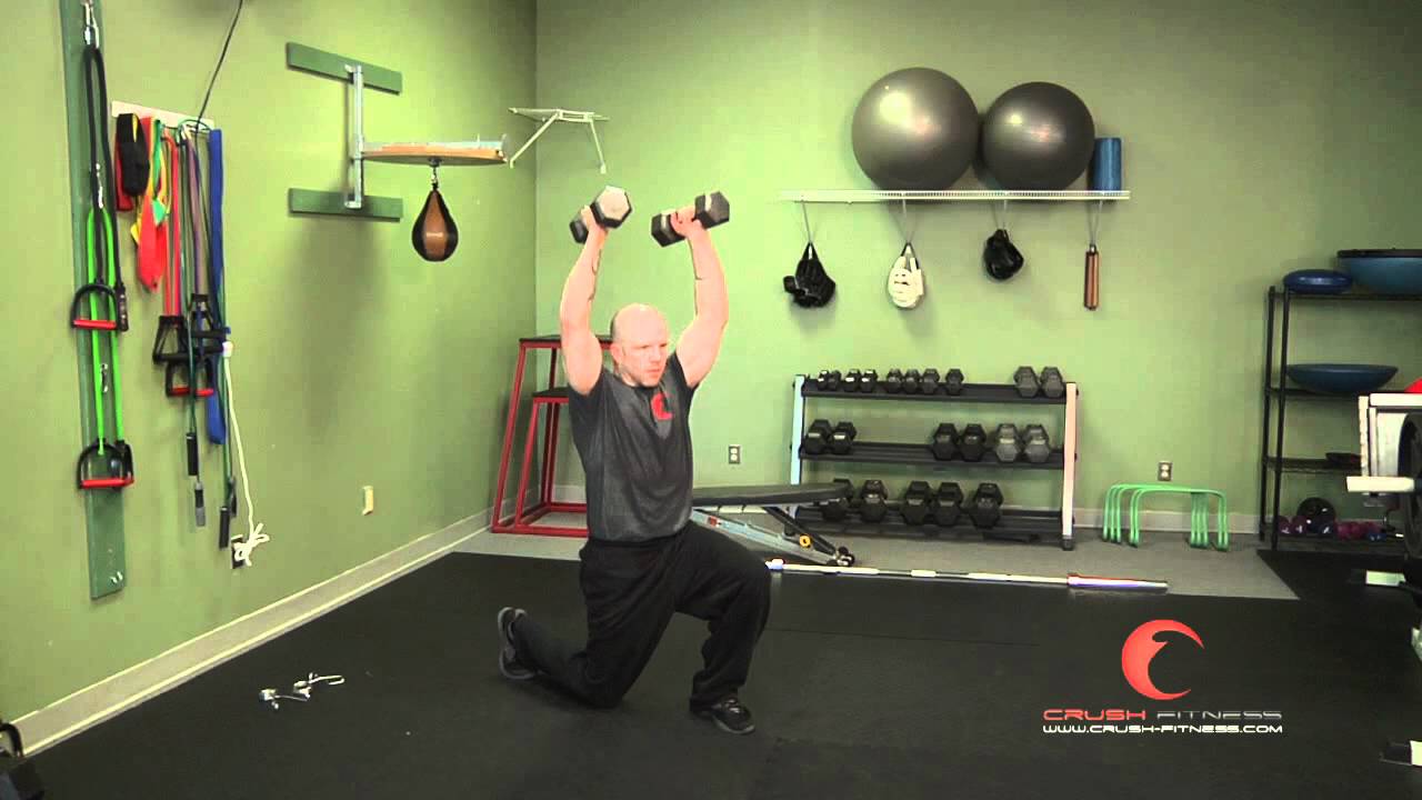 Gym Legs Static Lunges with Overhead Dumbbell Hold - YouTube