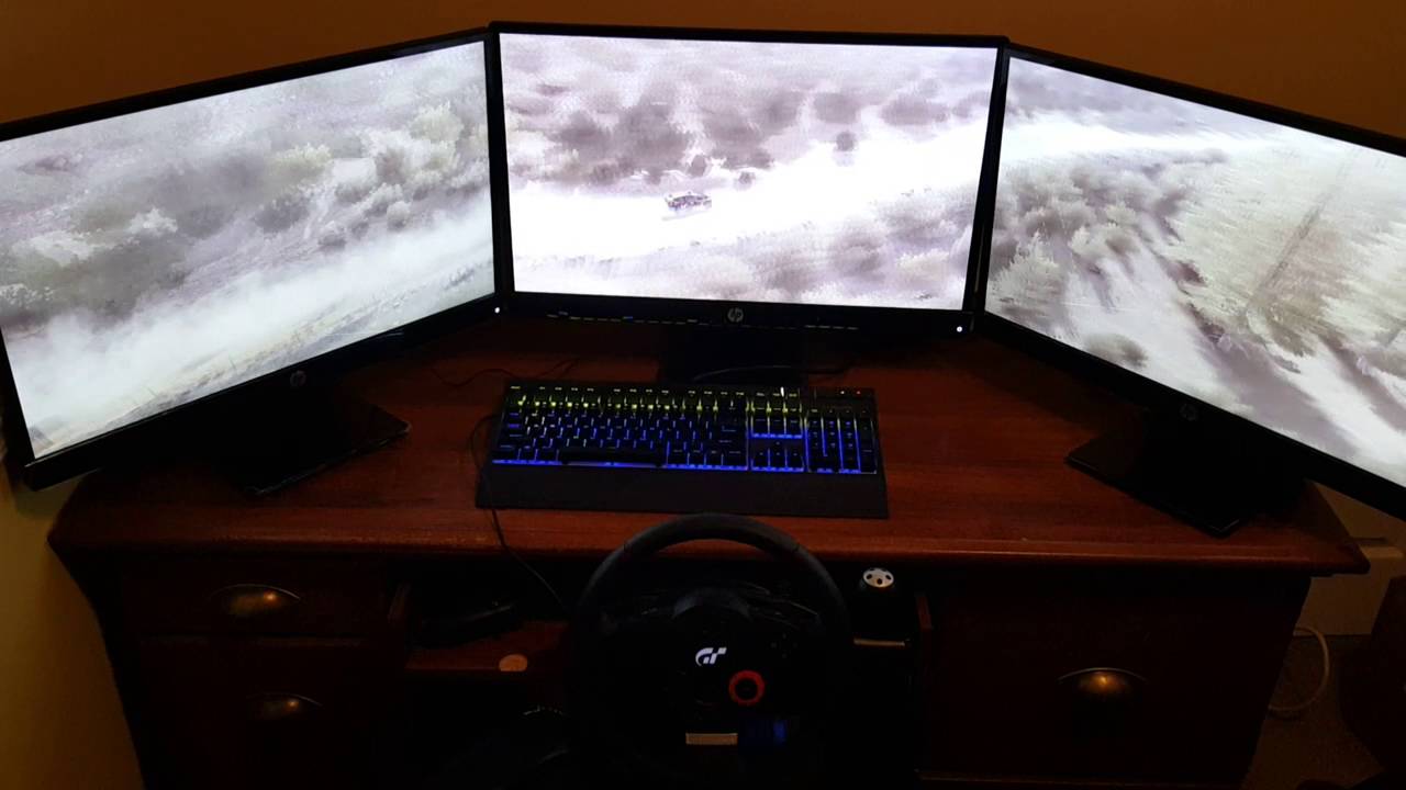 Triple monitor set up with Dirt Rally!!! - YouTube