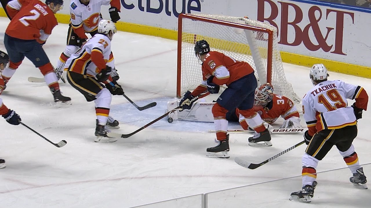 James Reimer makes ridiculous kick save on his belly - YouTube