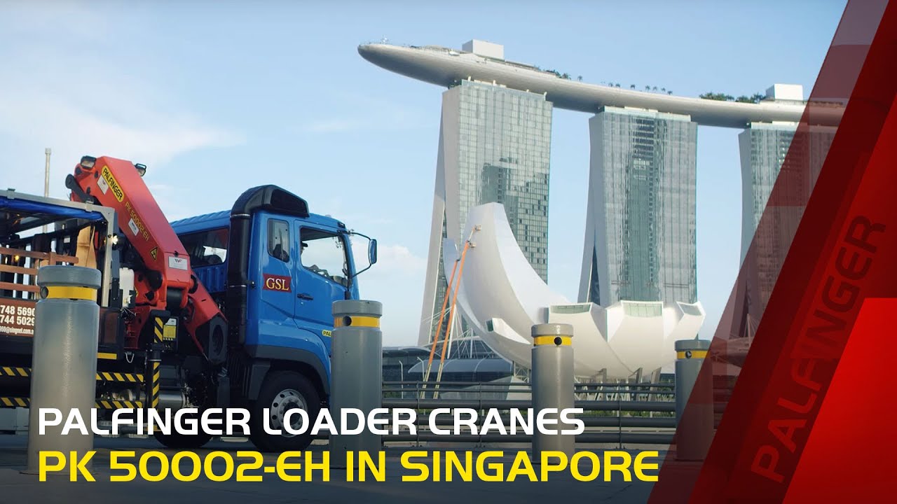 PALFINGER Loader Cranes / Ladekrane - PK 50002-EH in Singapore - YouTube