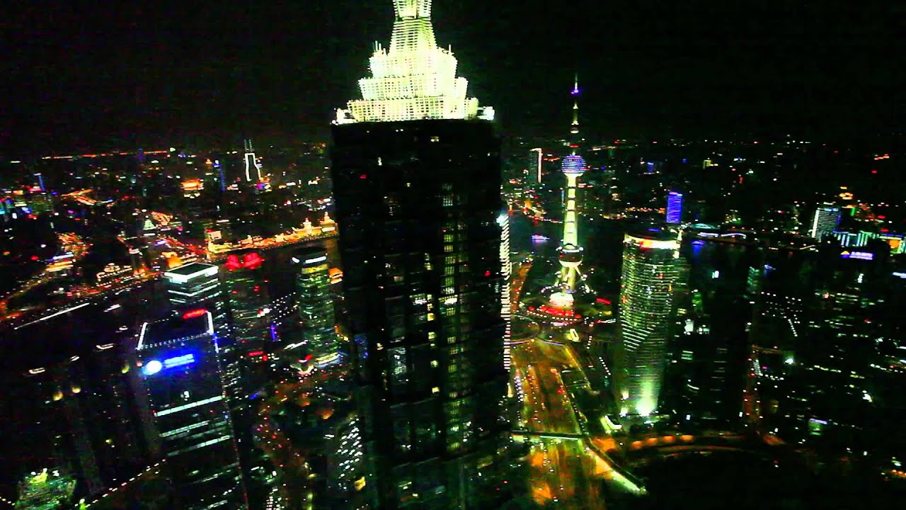 Shanghai Skyline and Bund view at night from Park Hyatt - YouTube