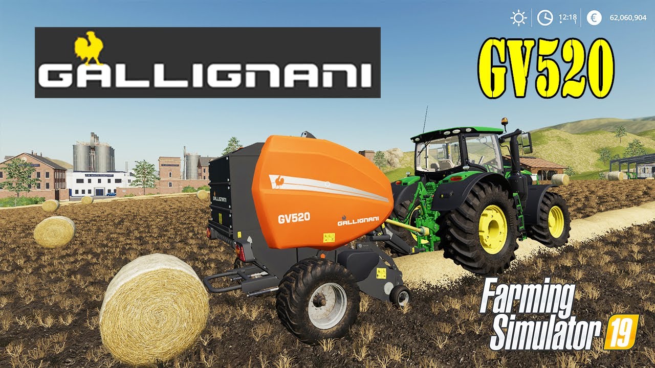 Farming Simulator 19: Gallignani Italia GV520 Baler and Tribine T1000 ...