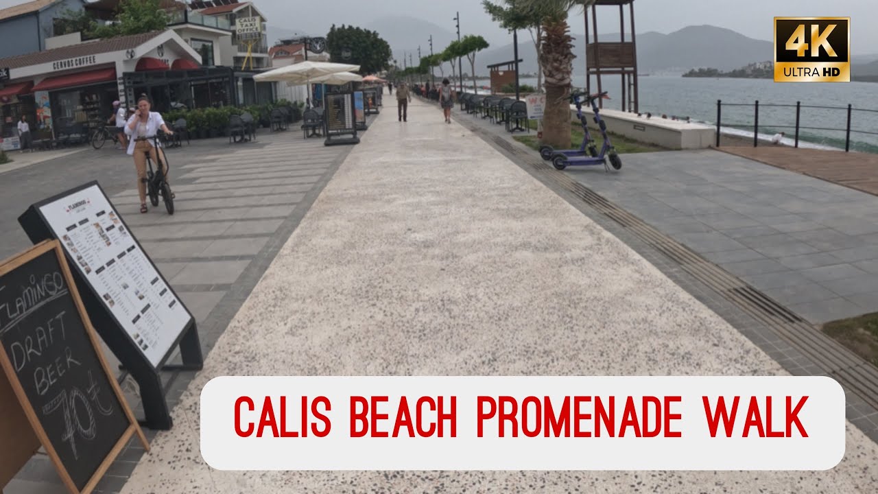 Calis Beach Promenade Fethiye Turkey 4k Walk - Bars And Restaurants ...