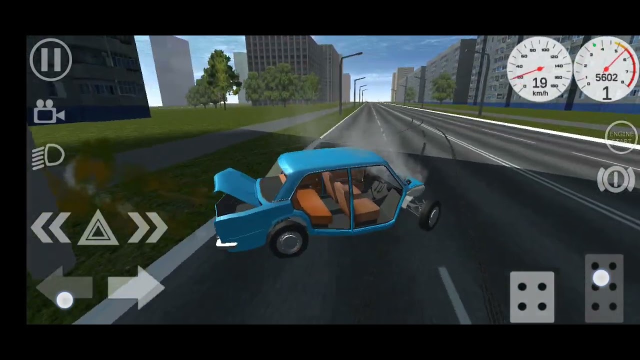 Simple Car Crash Physics Simulator Blue car chase 1 - YouTube