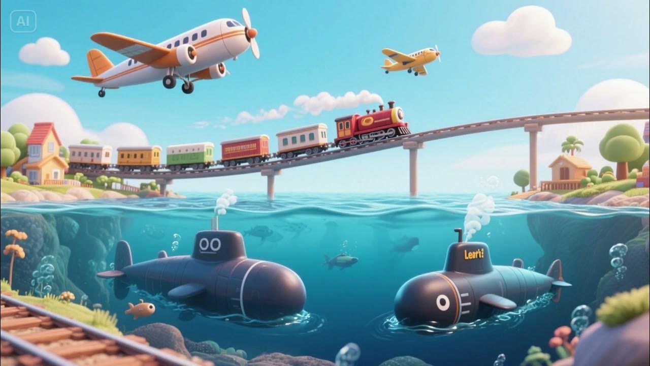 Planes in the Sky, Trains on the Track, Subs in the Sea – Let’s Learn ...