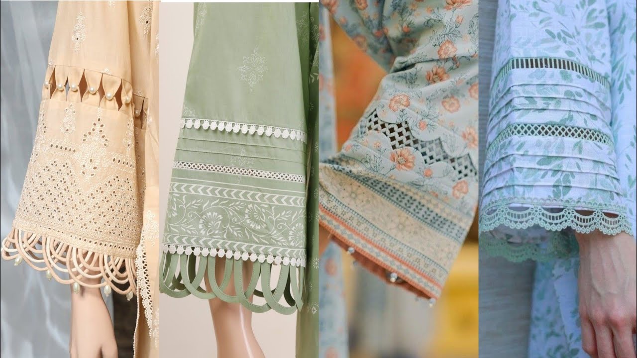 Eid Sleeves designs ideas/ Baju design asteen Lace design for eid and ...
