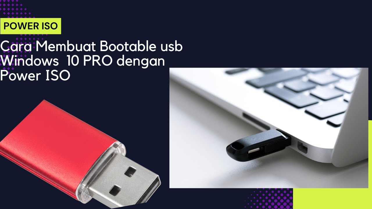 Cara Membuat bootable USB Windows 10 Pro Menggunakan Power Iso - YouTube
