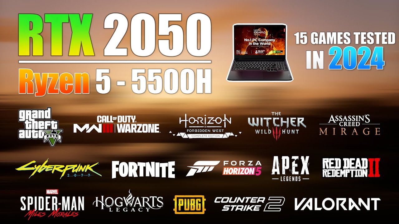 RTX 2050 || Ryzen 5 5500H || Test in 15 Games in 2024 - YouTube