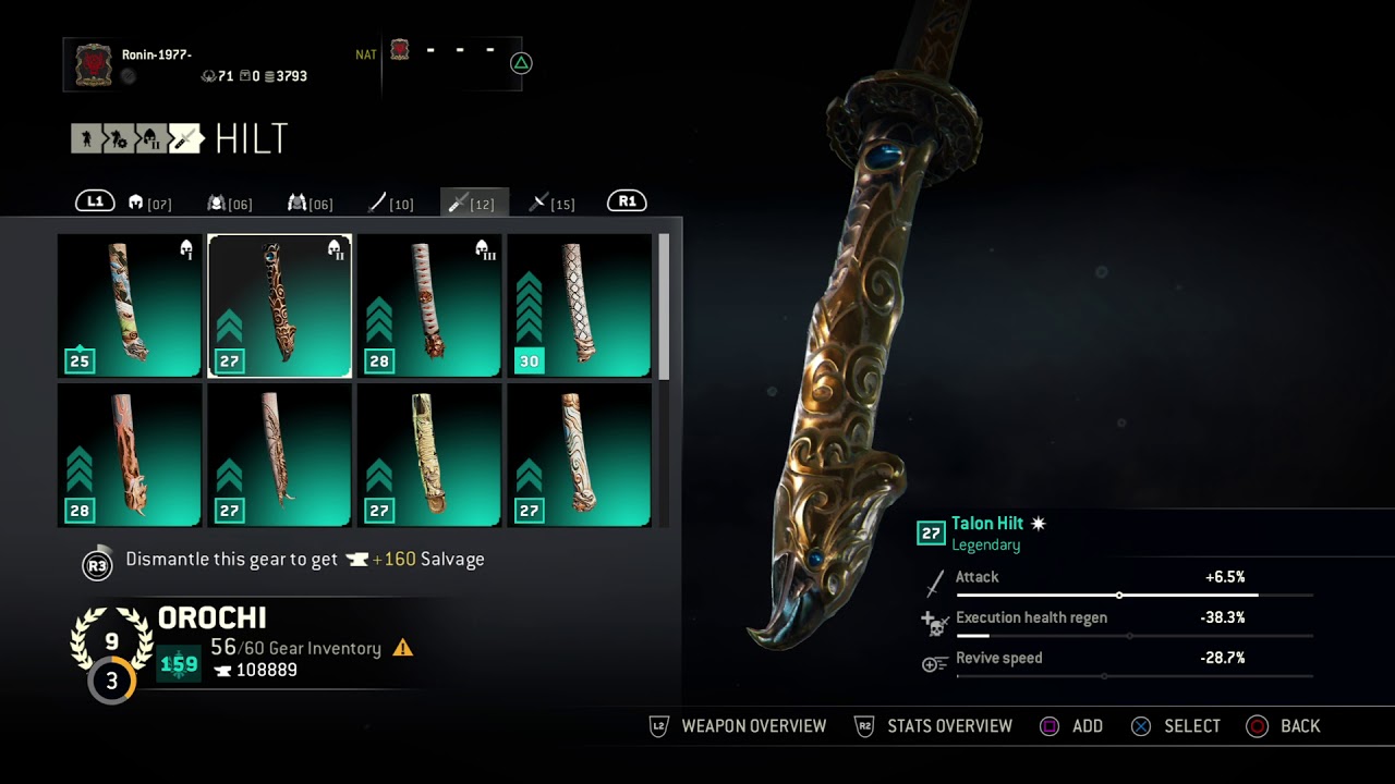 For Honor Orochi 3 unique Legendary sword sets Eternal Struggle,Talon ...