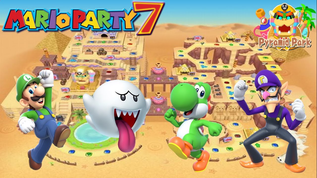 Mario Party 7 - Luigi vs Boo vs Yoshi vs Waluigi - Pyramid Park - YouTube