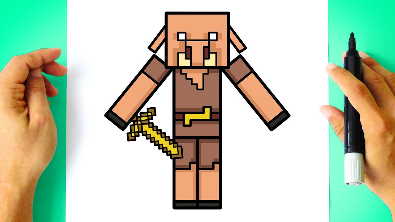 Como DESENHAR o PIGLIN - Cómo DIBUJAR a PIGLIN - How to DRAW MINECRAFT ...