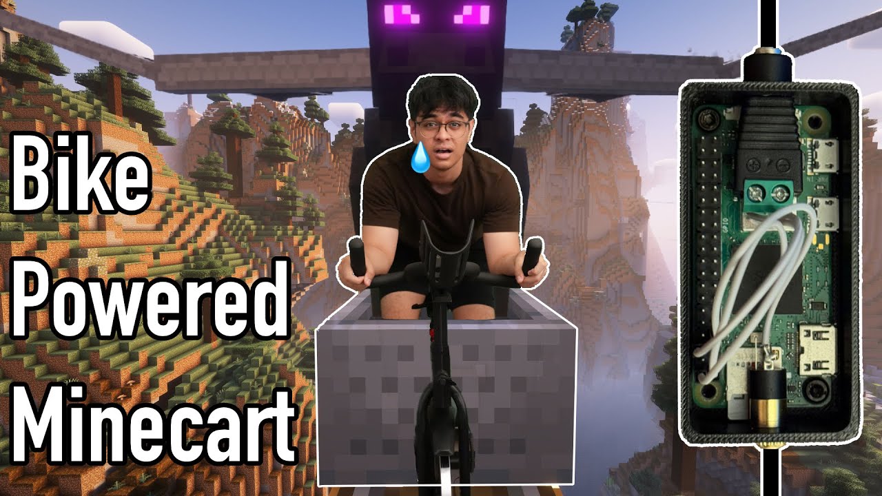 I Built a Bike-Powered Minecart to Exercise in Minecraft - YouTube