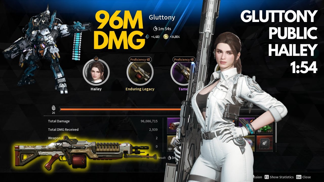 【TFD】 Hard Gluttony Public Gun Hailey Build 1:54 - The First Descendant ...