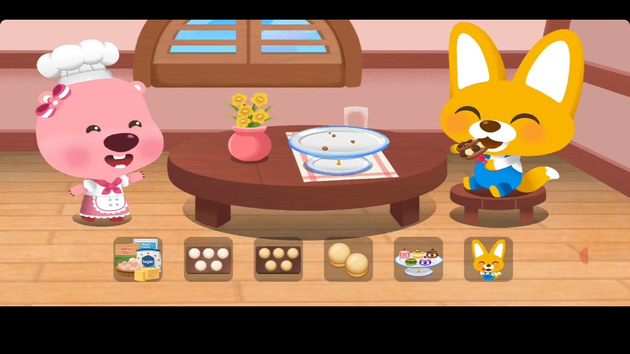 pororo cooking membuat kue #games #pororo - YouTube