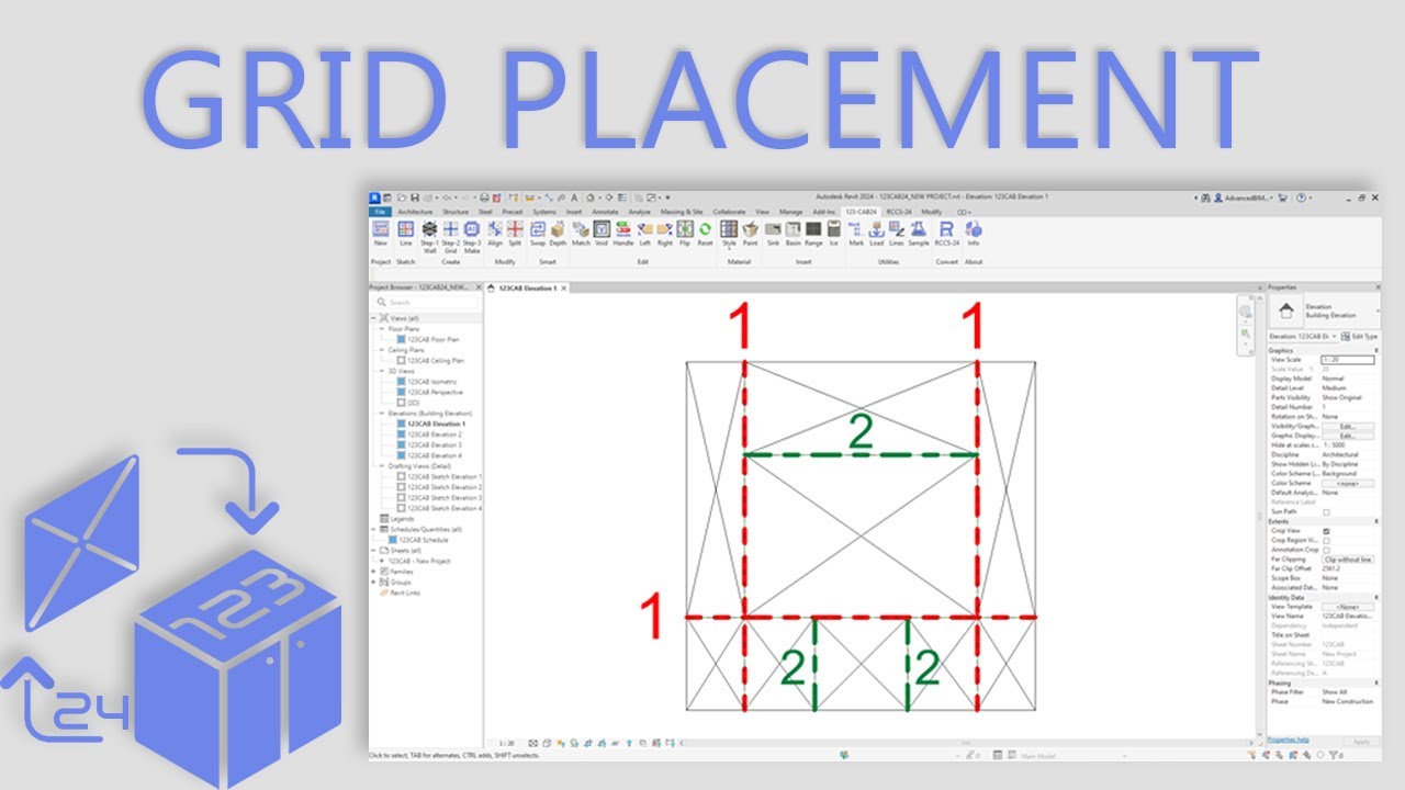 123-Cabinetry 24 (for Revit®) : GRID PLACEMENT - YouTube