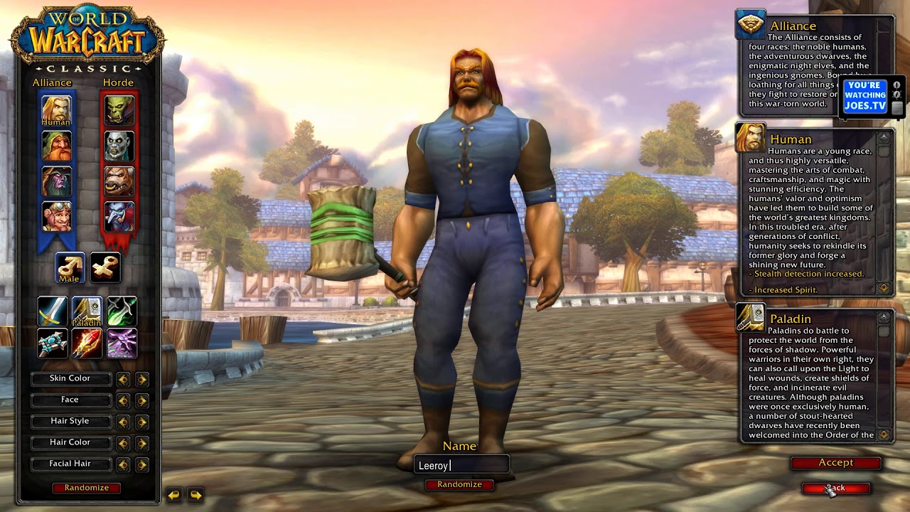 World of Warcraft Classic: Creating my first characters - YouTube