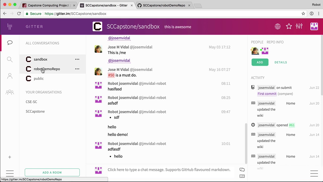 Gitter Usage Quick Intro - YouTube