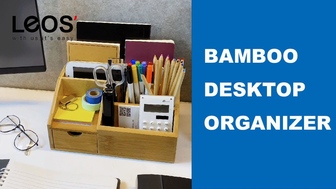 SPACE-SAVING BAMBOO DESKTOP ORGANIZER! #bamboostationery # ...