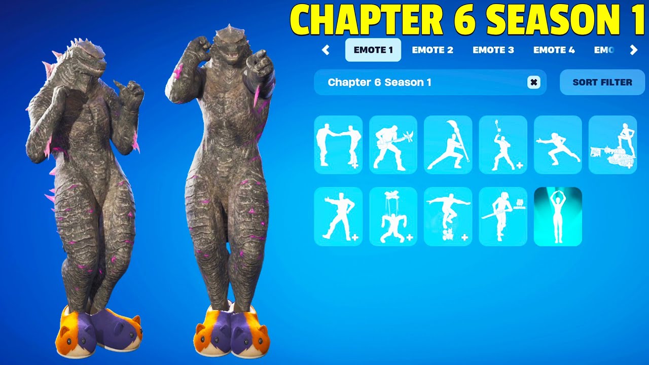 All New Chapter 6 Season 1 Dances & Emotes in Fortnite! (Godzilla ...