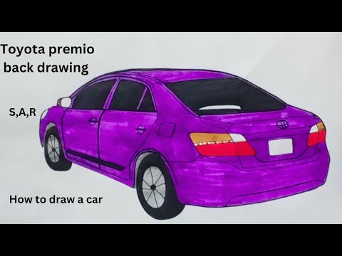 Toyota premio drawing part 3 | how to draw car | Car drawing sar - YouTube
