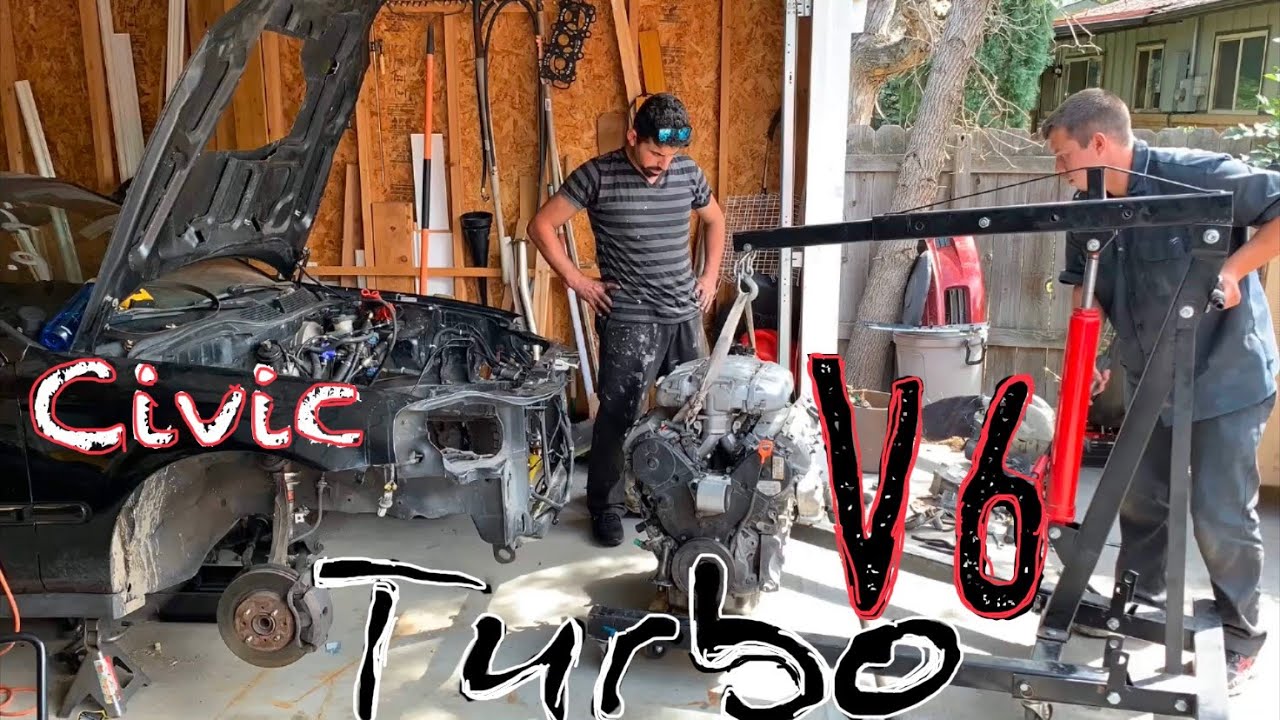 Turbo V6 Honda Civic: Swapping in a J35 to replace our blown j32 - YouTube