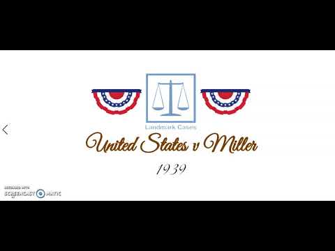 United States v Miller (1939) - YouTube