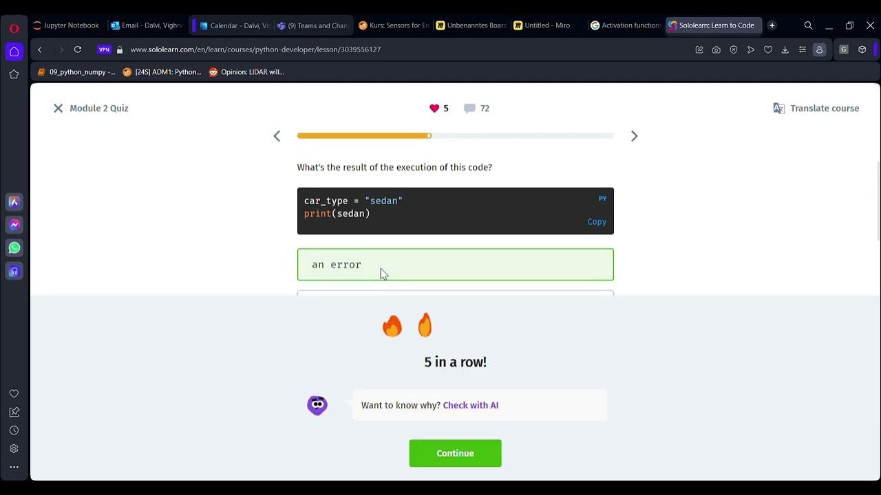 14 Module 2 Quiz | Python Developer | Sololearn - YouTube