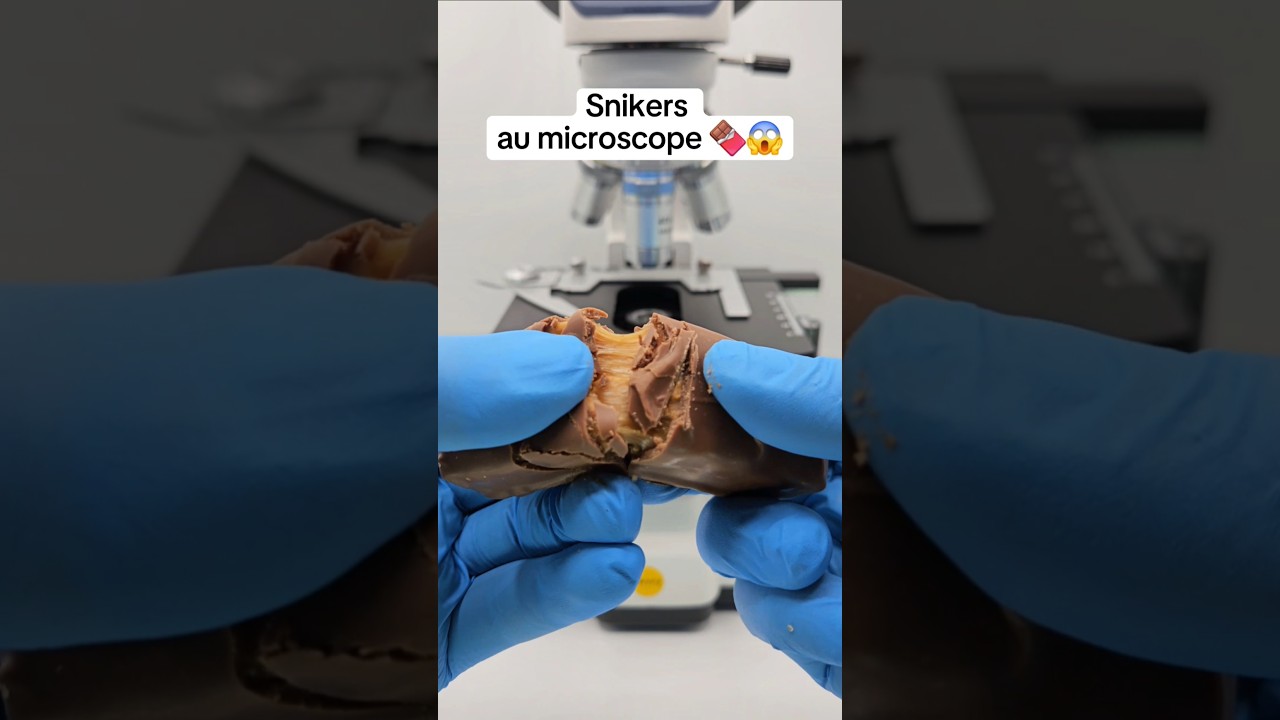 Oseriez-vous manger un snickers zoomé 400X au microscope ?😱😱 # ...