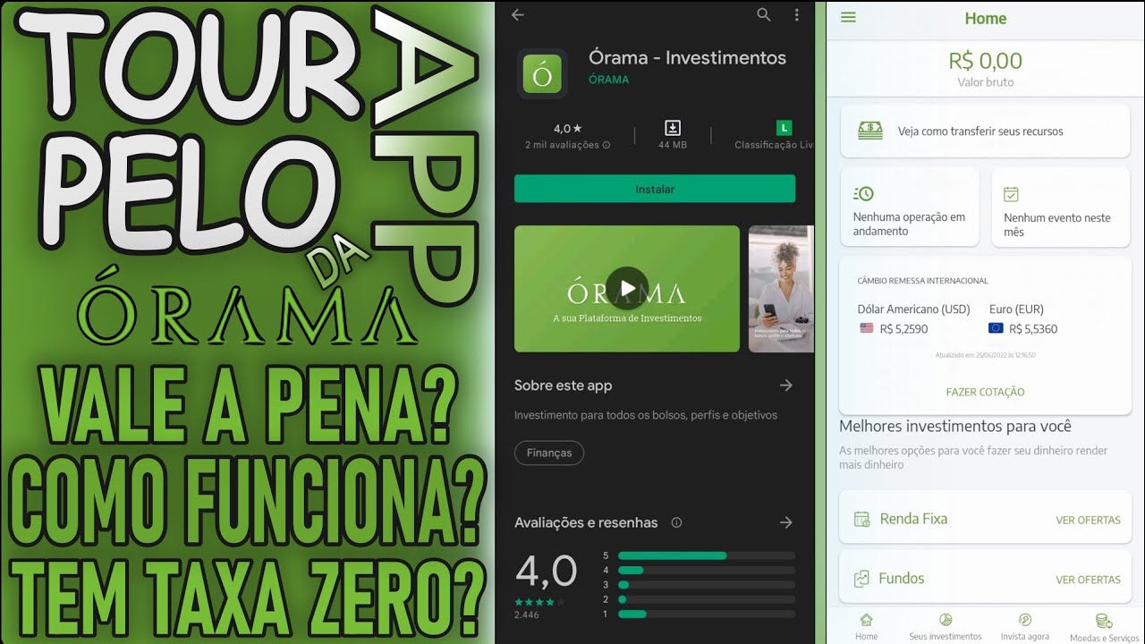 Tour pelo app Orama - realmente da pra investir em fundos com um real ...