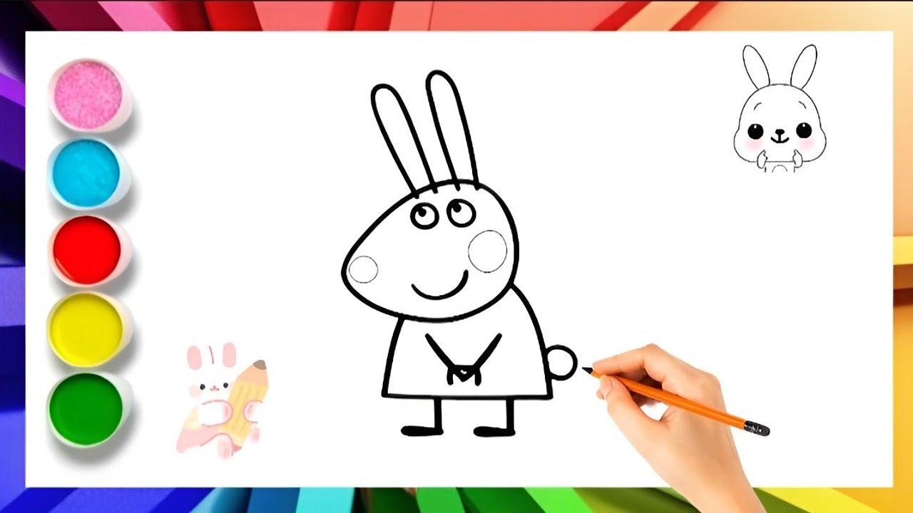 How To Draw Rebecca Rabbit | Peppa Pig's Friends | Easy Drawings For ...