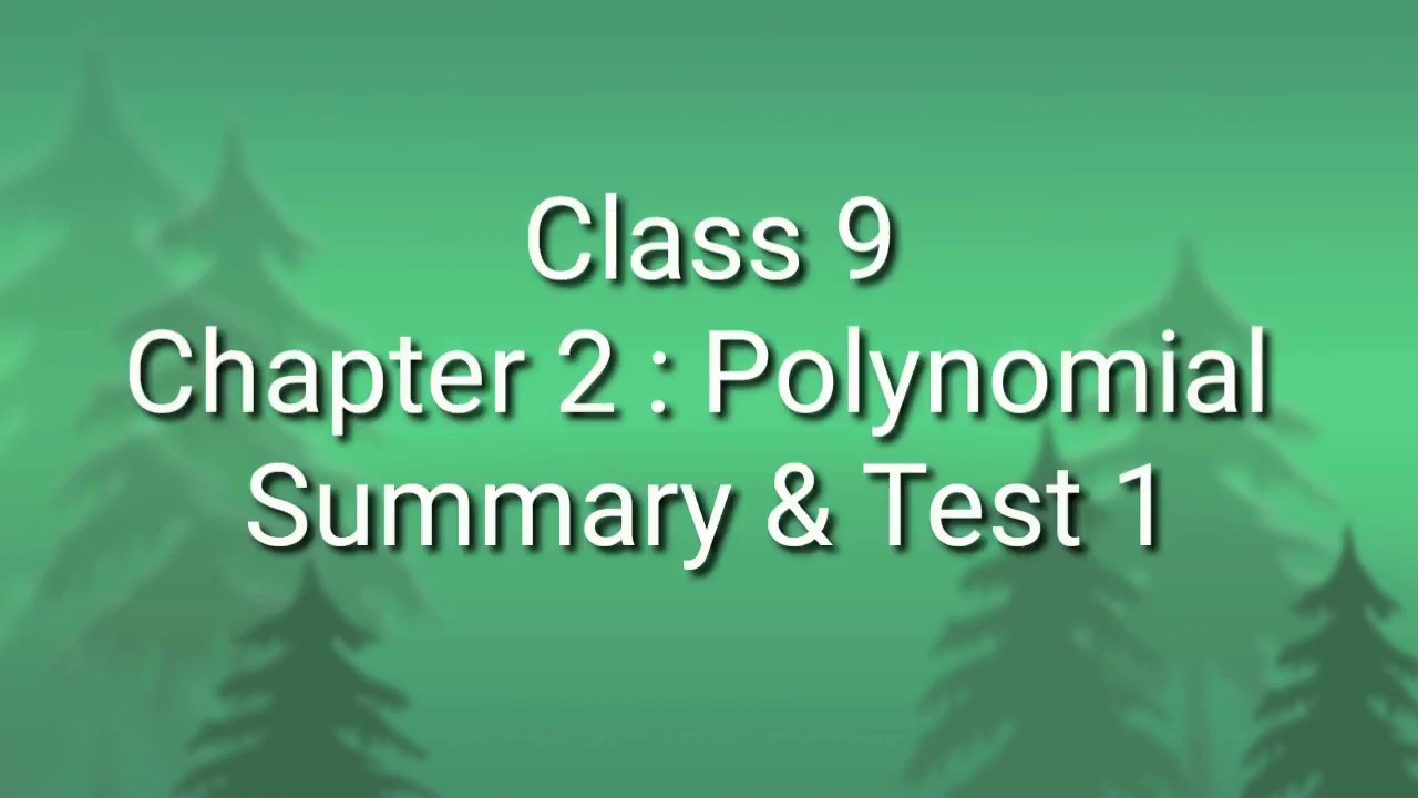 Polynomial : Chapter 2 : Summary & Test 1 : Maths - YouTube