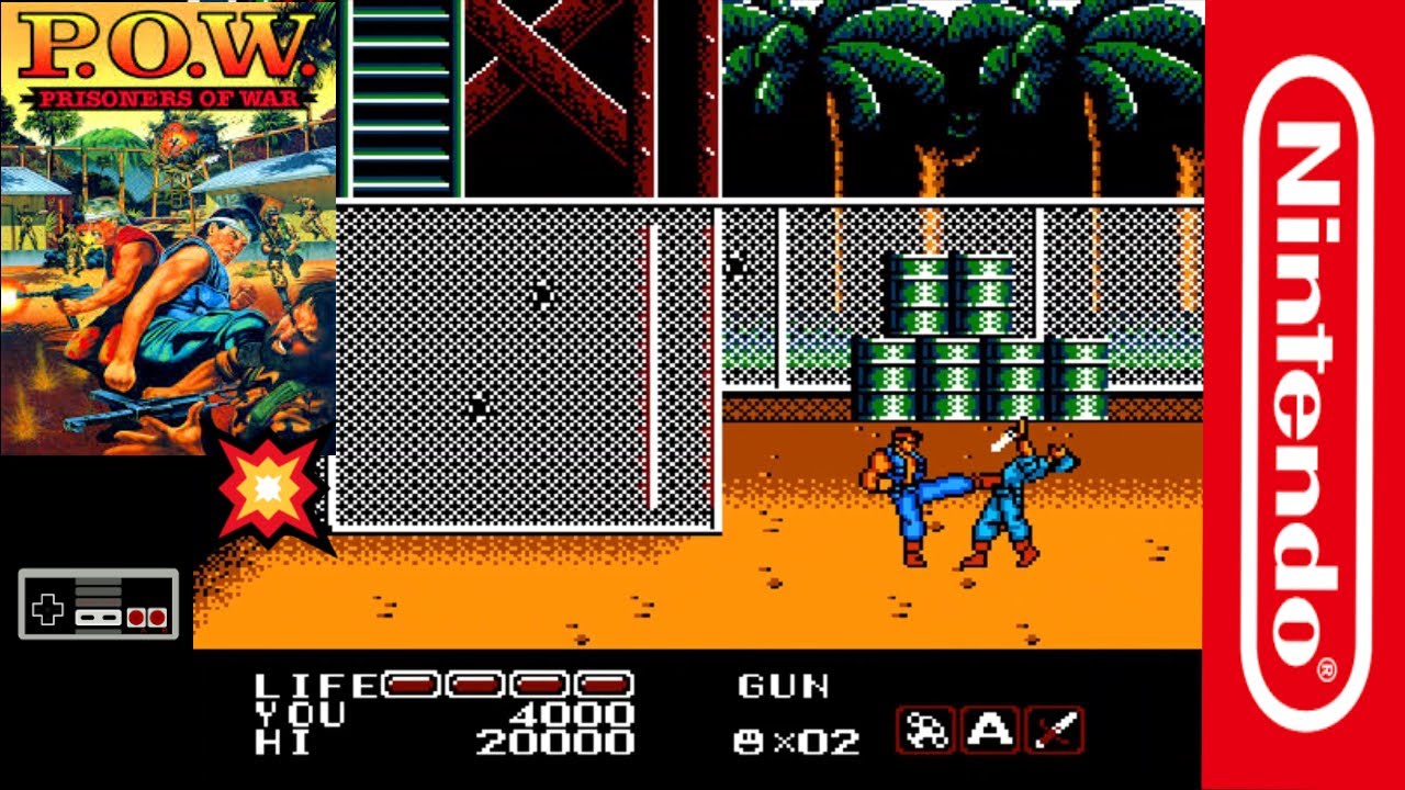 Rambo meets Double Dragon 😂 P.O.W.: Prisoners Of War (1988) Nintendo ...