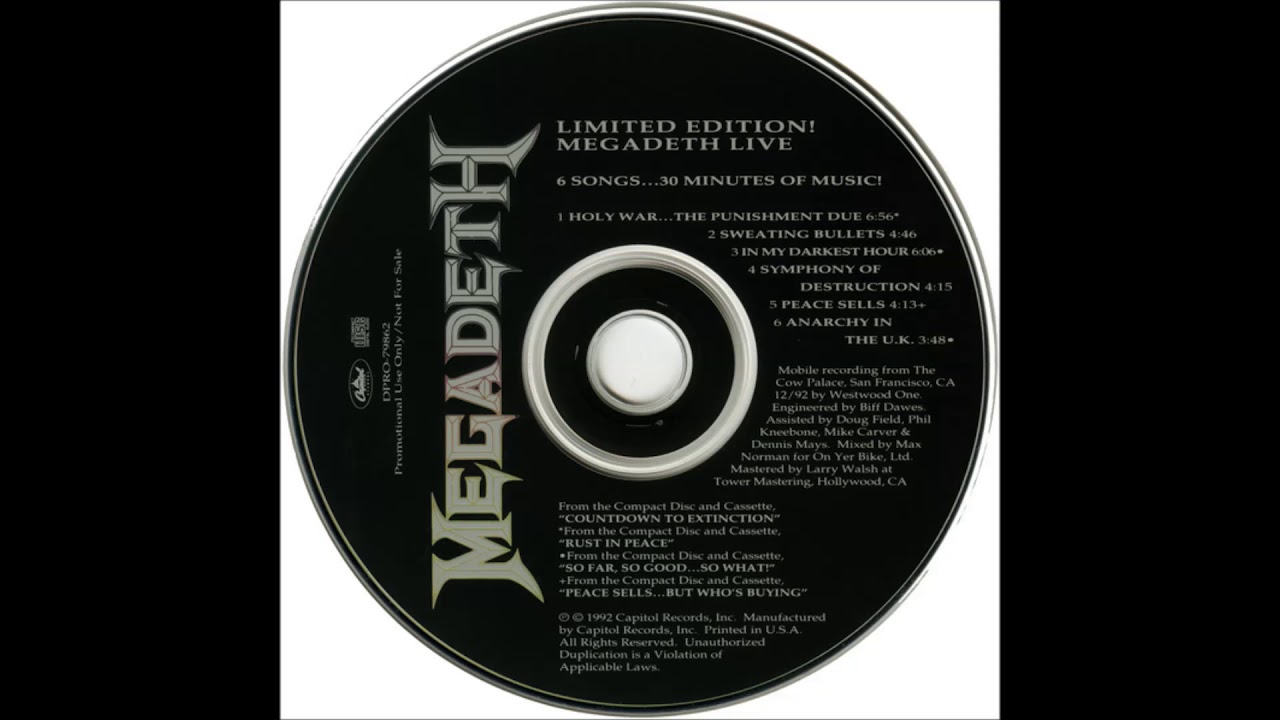 Megadeth | HOLY WARS... THE PUNISHMENT DUE | Limited Edition! Megadeth ...